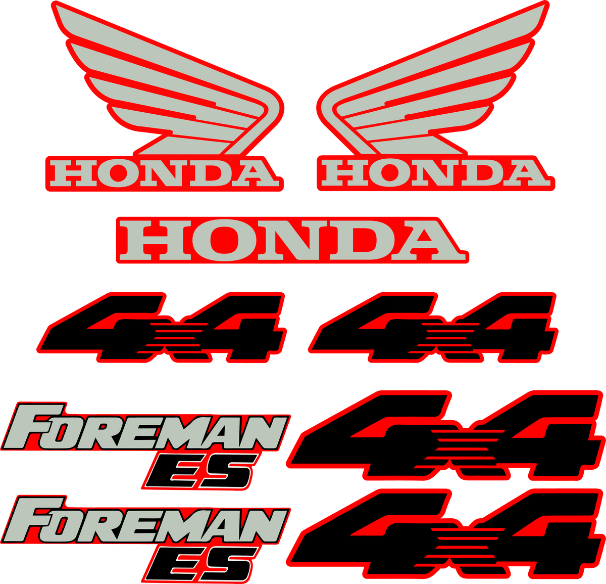 Honda Foreman ES 4-Wheeler Vinyl Sticker Set – Five Monkey Print Shop